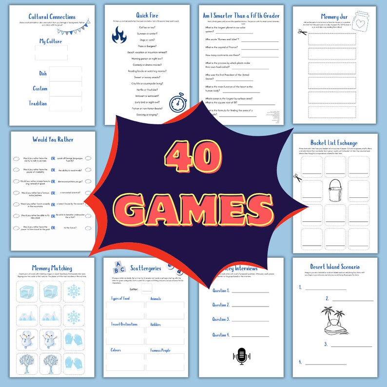 40 Fun Printable Office Games Team Building Activities Ideal for ...