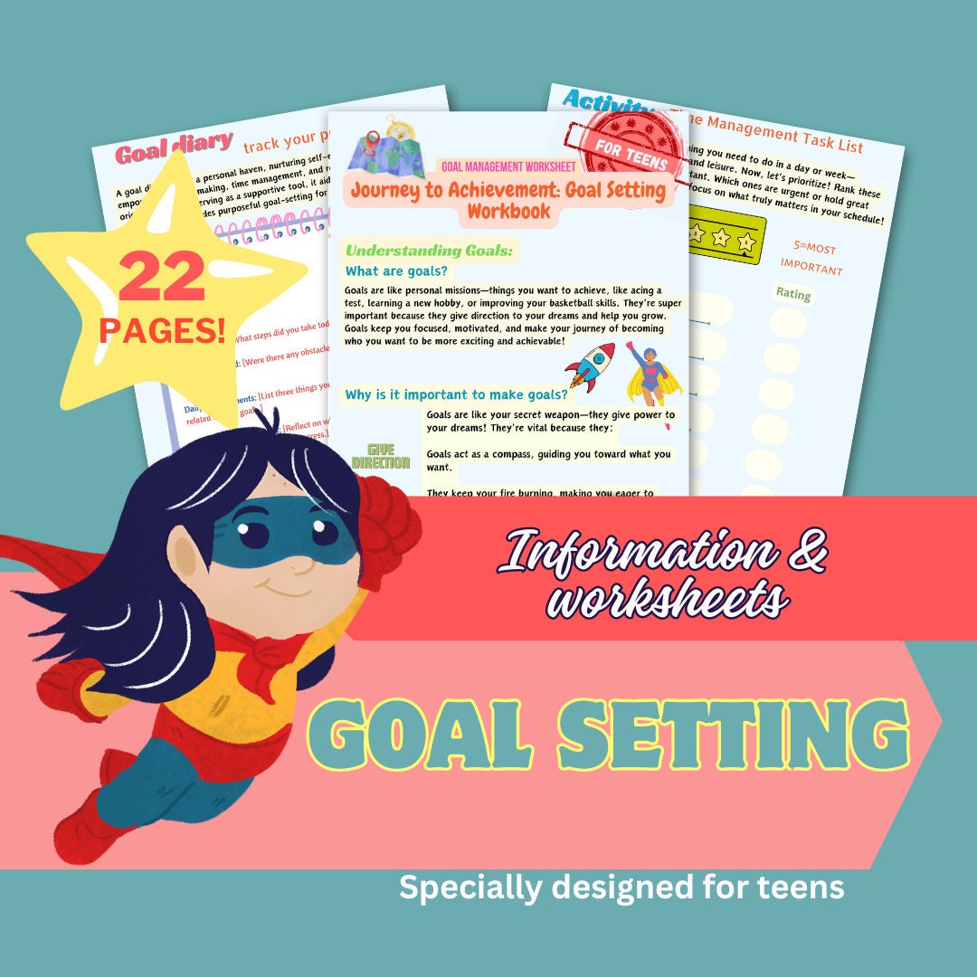 Goal Setting Worksheet for Teenagers Smart Goal Planning Template ...