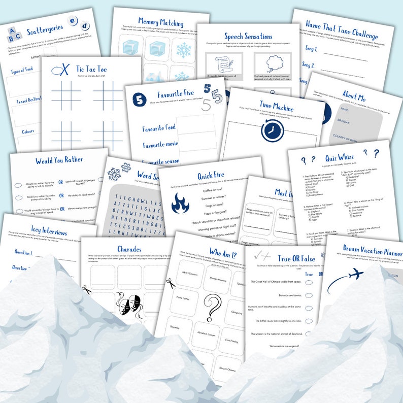 Printable Icebreaker Games Pack, Fun Adult Activities, Office Parties ...