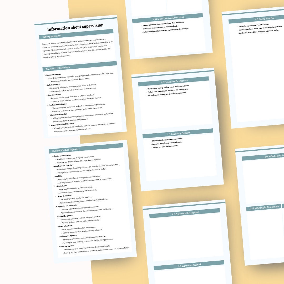 Reusable Supervision Template - Multi-page, Informative Guide for ...