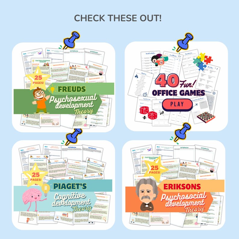 Psychology Poster Bundle, Printable Bowlby Erikson Piaget Freud Bandura ...