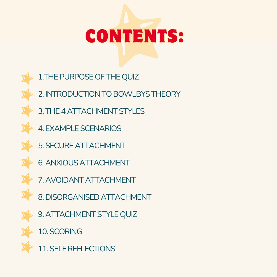 Attachment Styles Quiz, Adult Attachment Styles, Attachment Worksheet ...