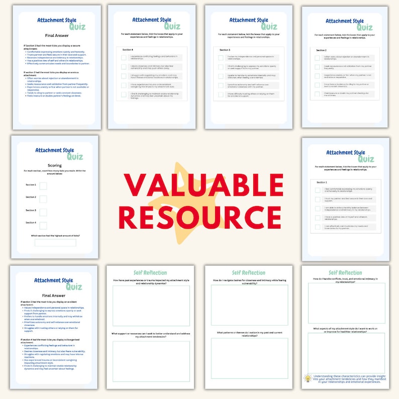 Attachment Styles Quiz, Adult Attachment Styles, Attachment Worksheet ...