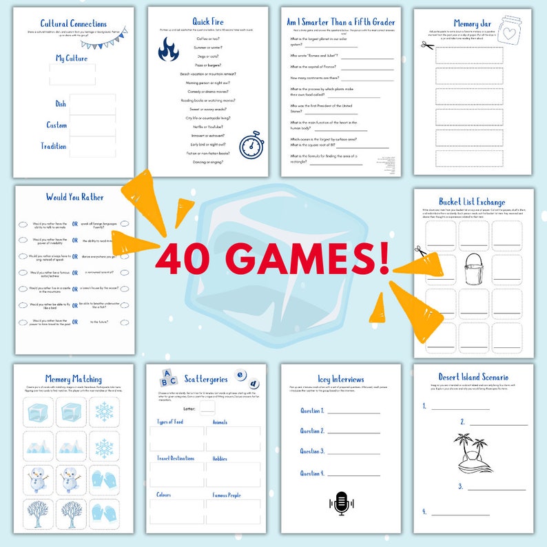 Ice Breakers for Adults, Meeting Icebreakers, Printable Games, Social ...