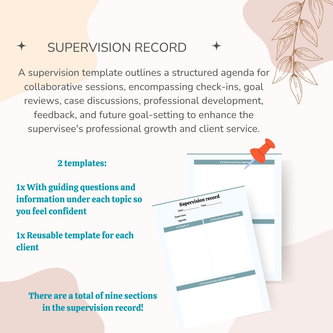 Clinical Supervision Template PDF: Supervision Record Effective ...