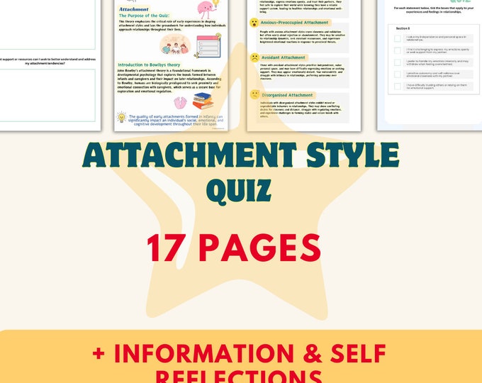 Attachment Styles Quiz, Adult Attachment Styles, Attachment Worksheet ...
