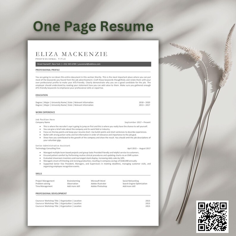 ATS Friendly Google Docs Resume Template Word 1 Page 2 Pages 3 Pages ...