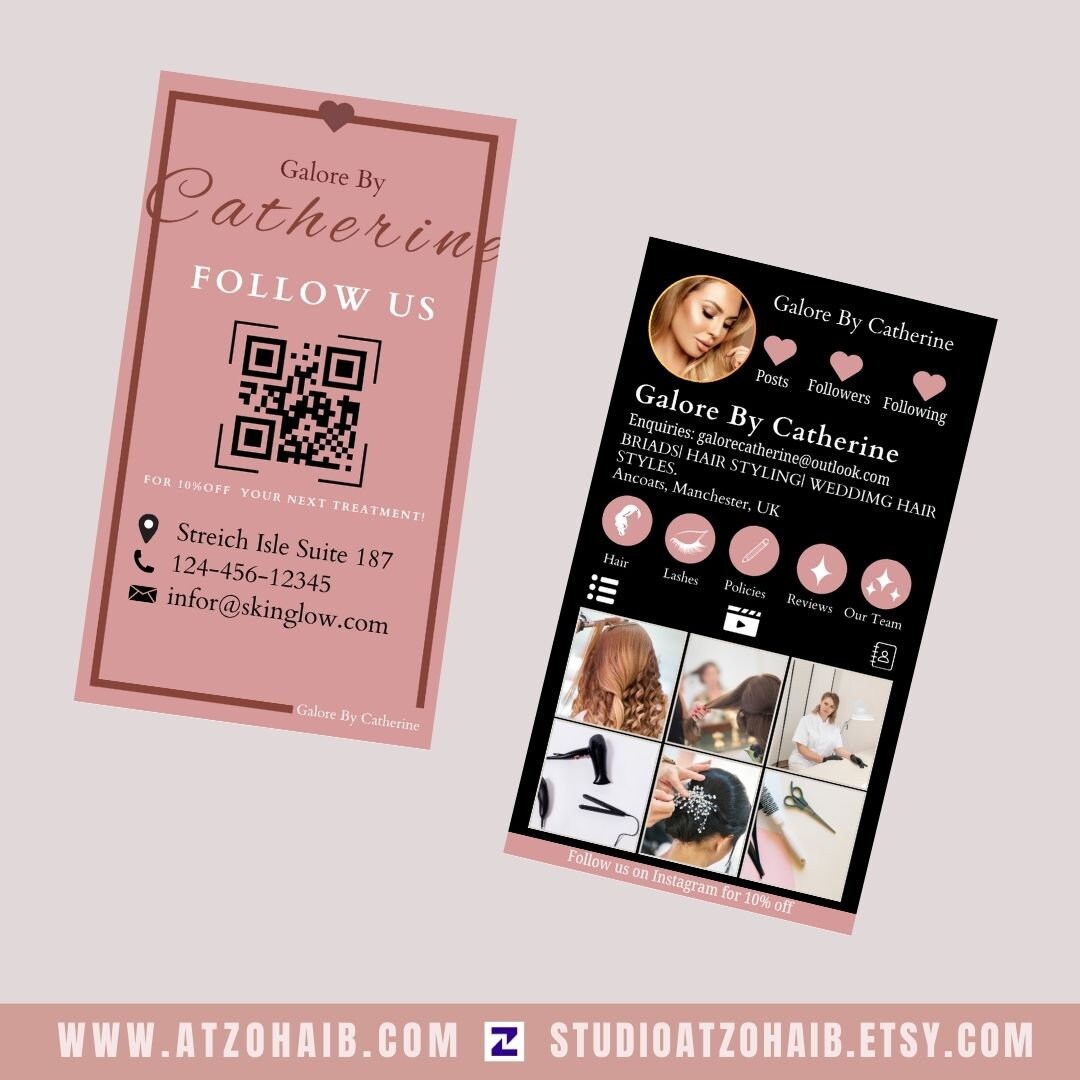 Instagram Style Businesscard Canva Templates Perfect Makeup Artists ...