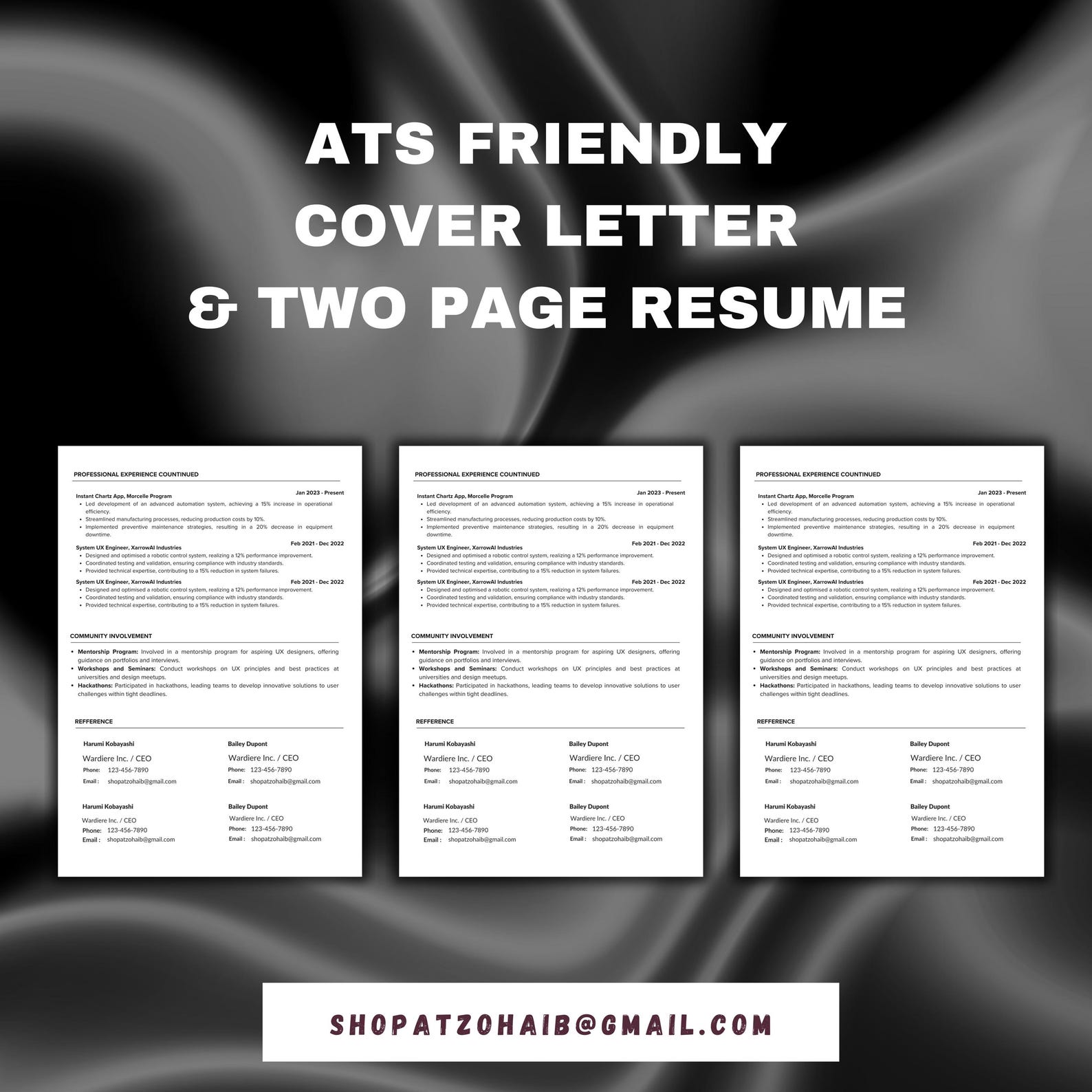 ATS Friendly Resume Templates Minimal Canva Cvs Modern Creative ...