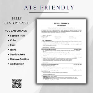 ATS Friendly Resume Templates Minimal Canva Cvs Modern Creative ...