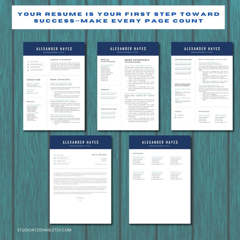 Word ATS Resume Editable Template Simple Professional Design for ...