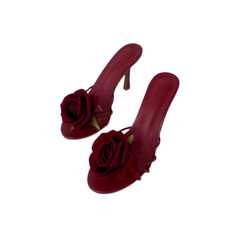 Marcia Red Rose Burgundy Sandal - Etsy