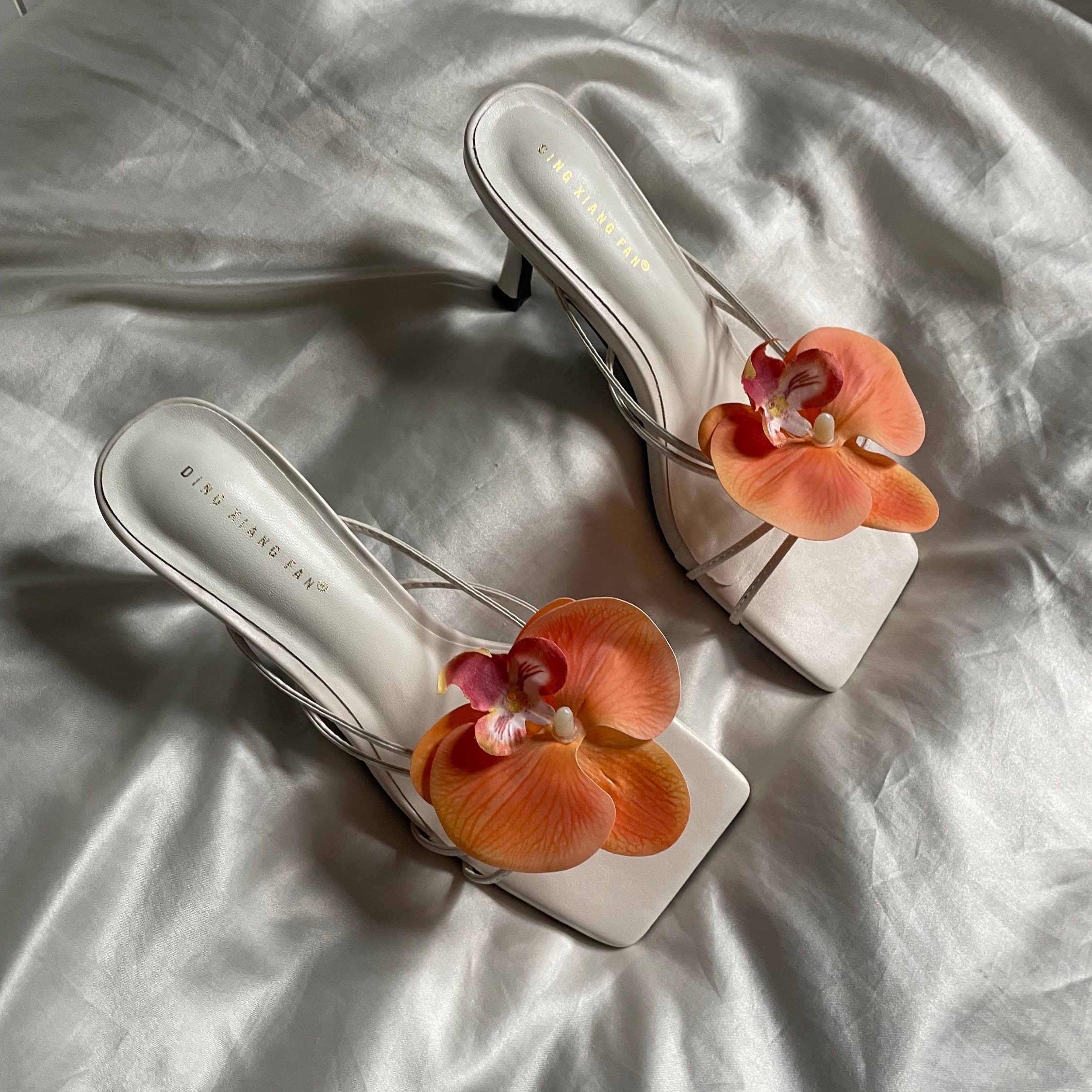 Orange Orchid Flower Sandal Heel - Etsy Canada