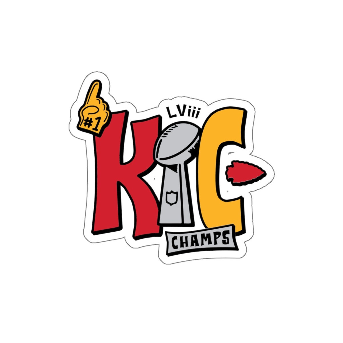 KC Chiefs Super Bowl Champions Sticker, Chiefs Sticker, Super Bowl ...