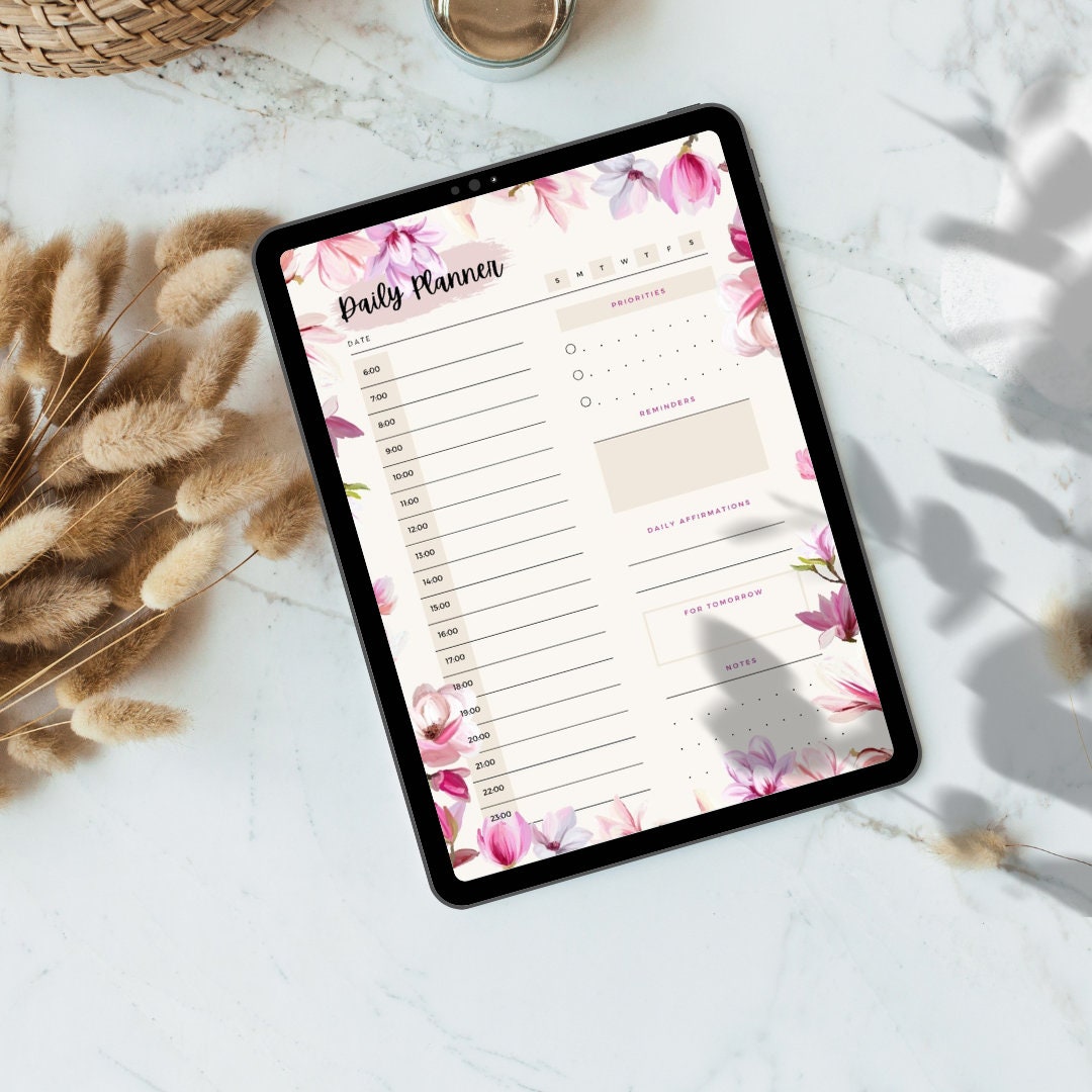 Ditsy Floral Daily Planner Template, Daily Planner Template ...