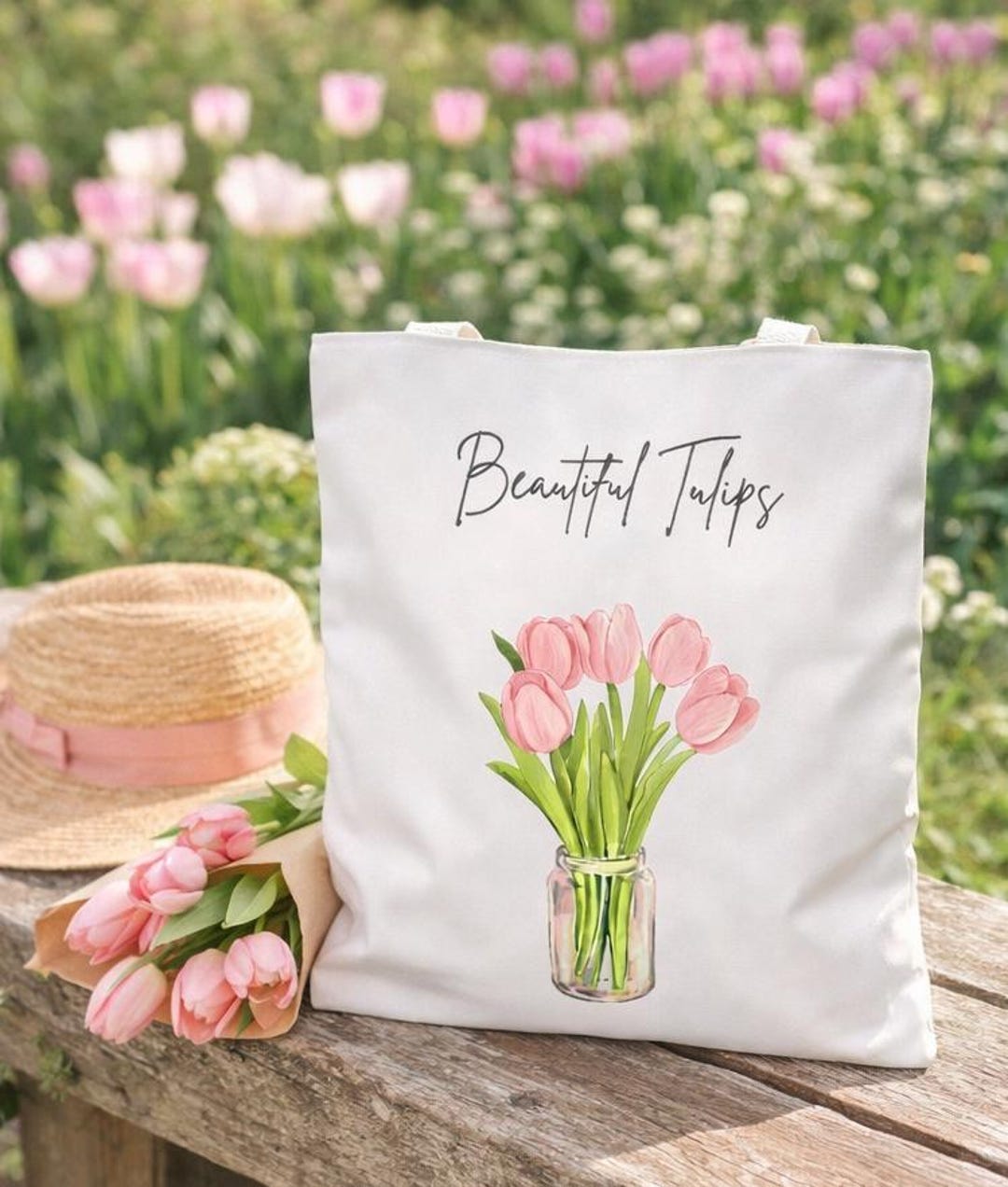 Tulips Tote Bag, Flower Tote Bag, Cute Tote Bag, Aesthetic Tote Bag ...