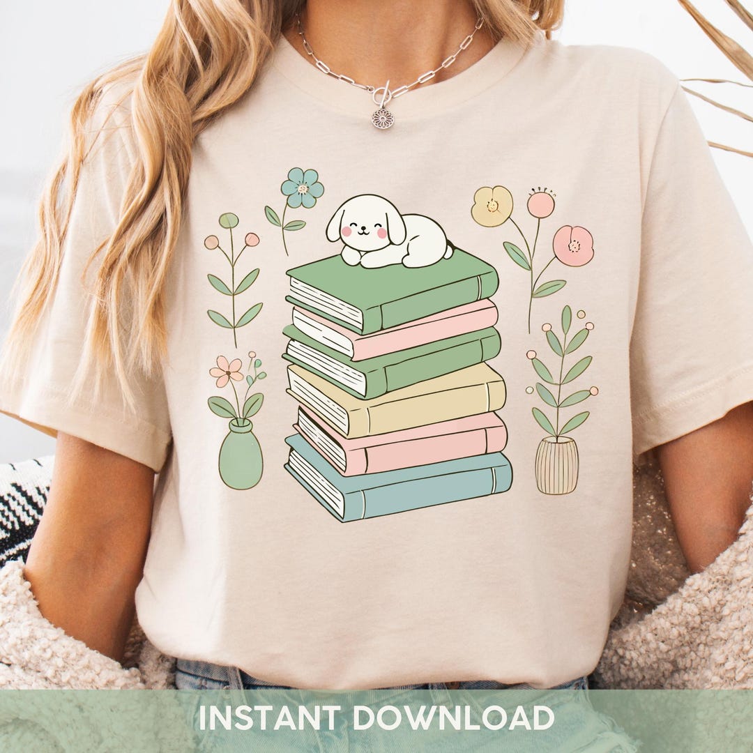 Dog Book Png, Dog Book With Floral Design PNG, Teacher Dog Png, Dog ...