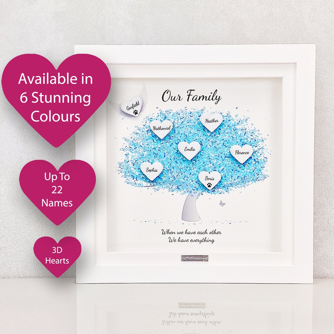 Our Family Tree Framed Family Tree Personalised Family Tree Gift Frame ...