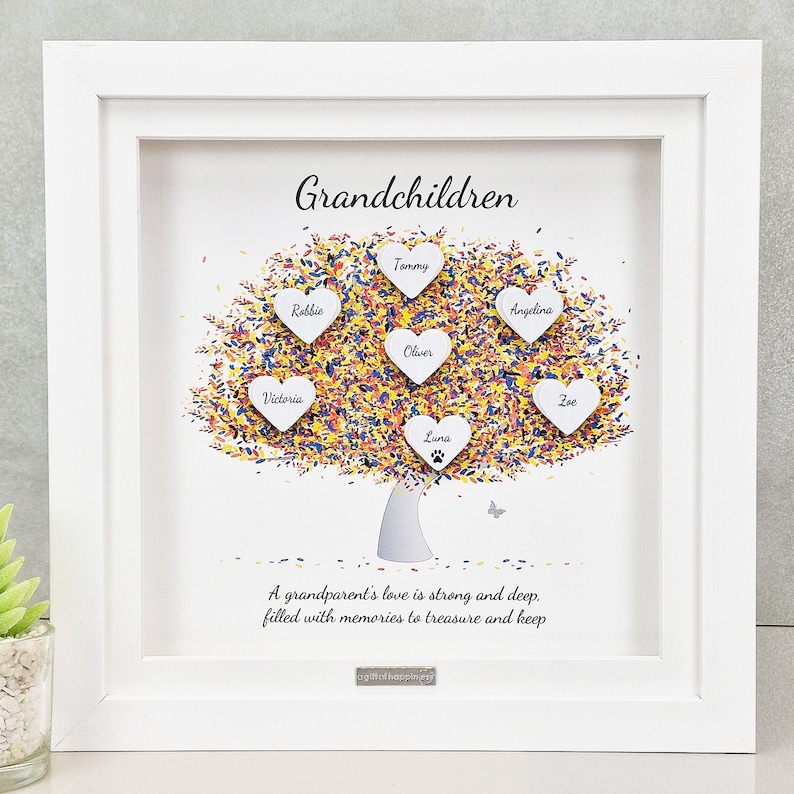 Grand Children Family Tree Frame Christmas Present Husband Grandparent ...