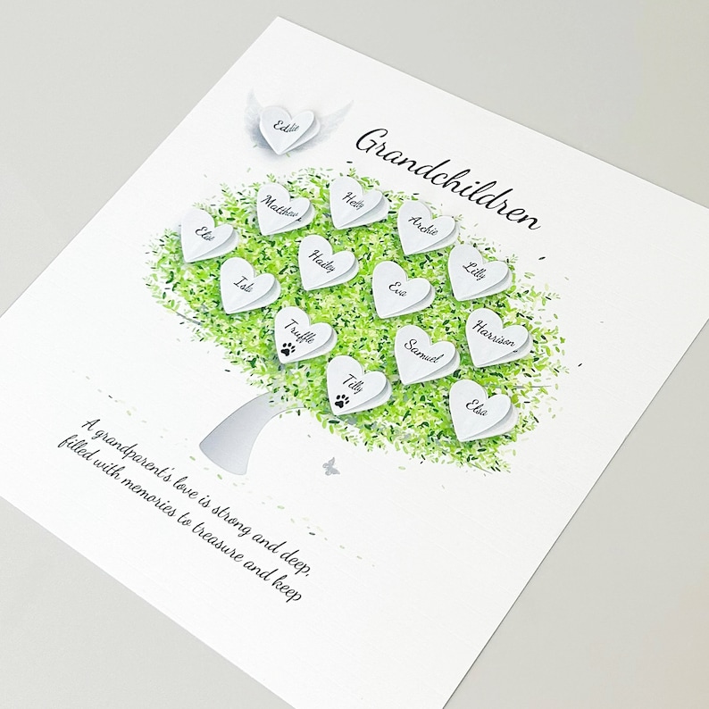 Grand Children Family Tree With Grandchildren's Names Mothers Day Gift ...