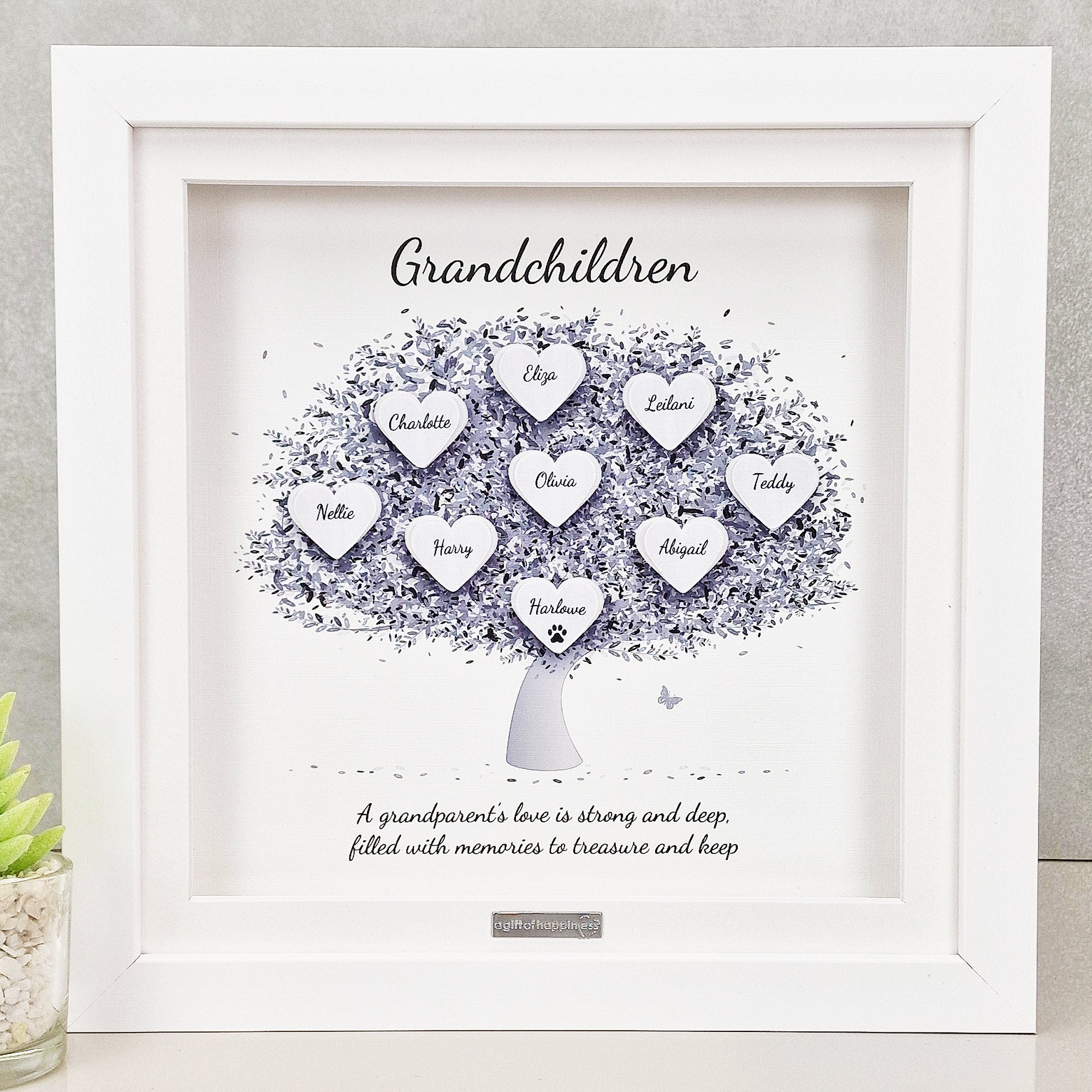 Grand Children Family Tree Frame Christmas Present Husband Grandparent ...