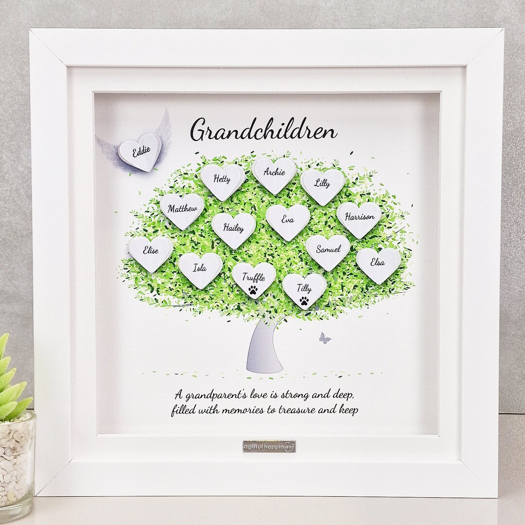 Grand Children Family Tree Present Grandparent Gift Grandchildren ...