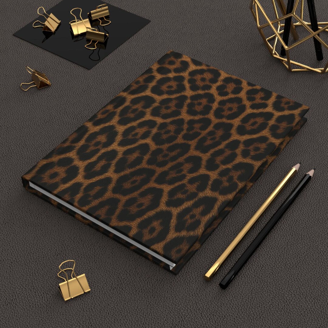 Leopard Print Hardcover Journal | Matte Laminated Writing Notebook - Etsy