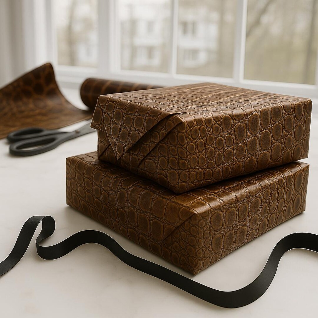 Crocodile Print Gift Wrap: Luxe 90gsm Paper Roll - Etsy