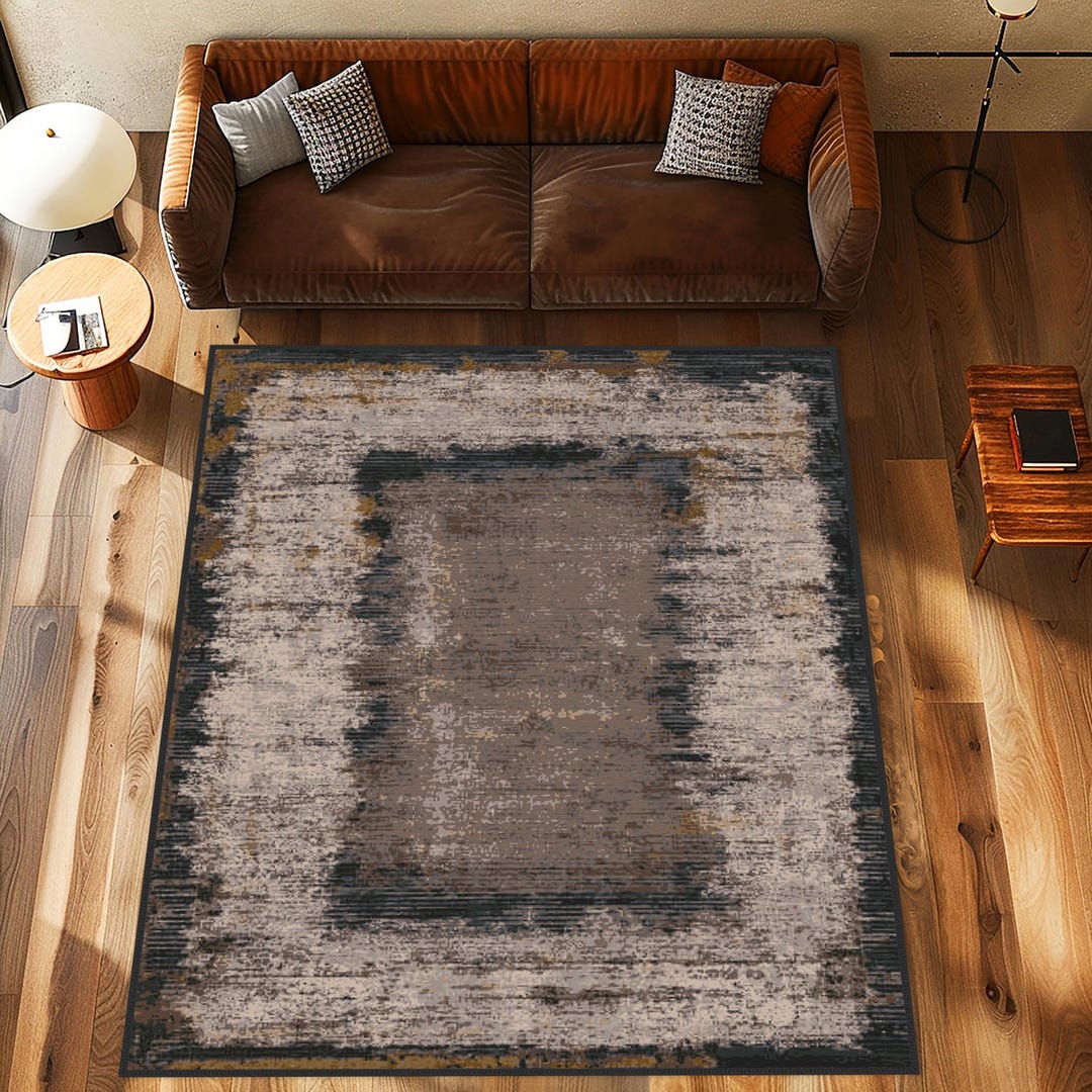 Black and Beige Rug, Brown and Black Striped Rug, Black Carpet, Black ...