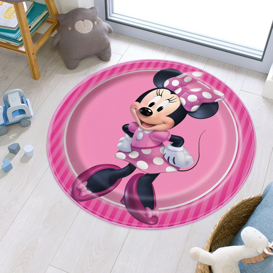 Minnie Mouse Rugs, Nursery Rug, Kids Rug, Minimalist Rug, Custom Kids ...