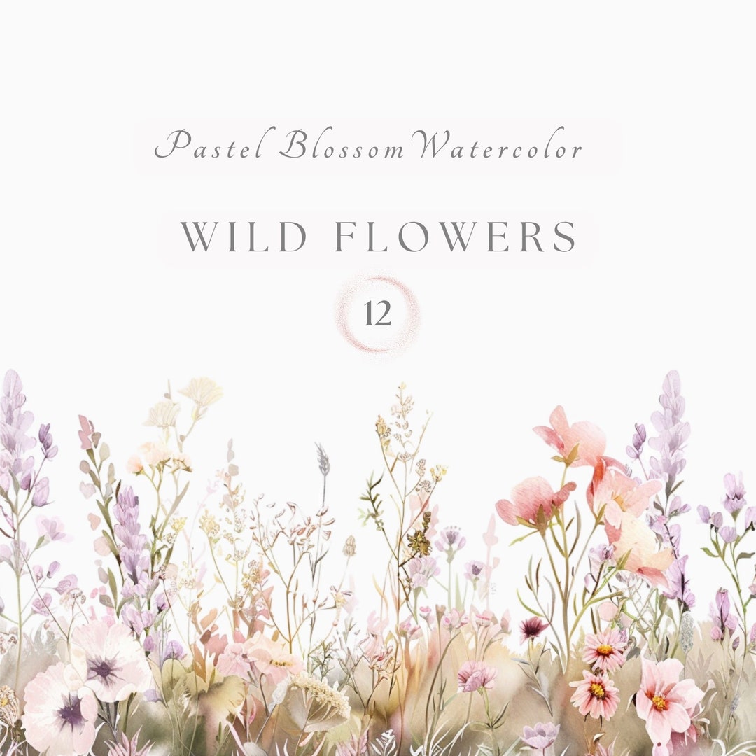 Spring Flowers Clipart SVG, Wild Birth Flowers, Premade Botanical ...