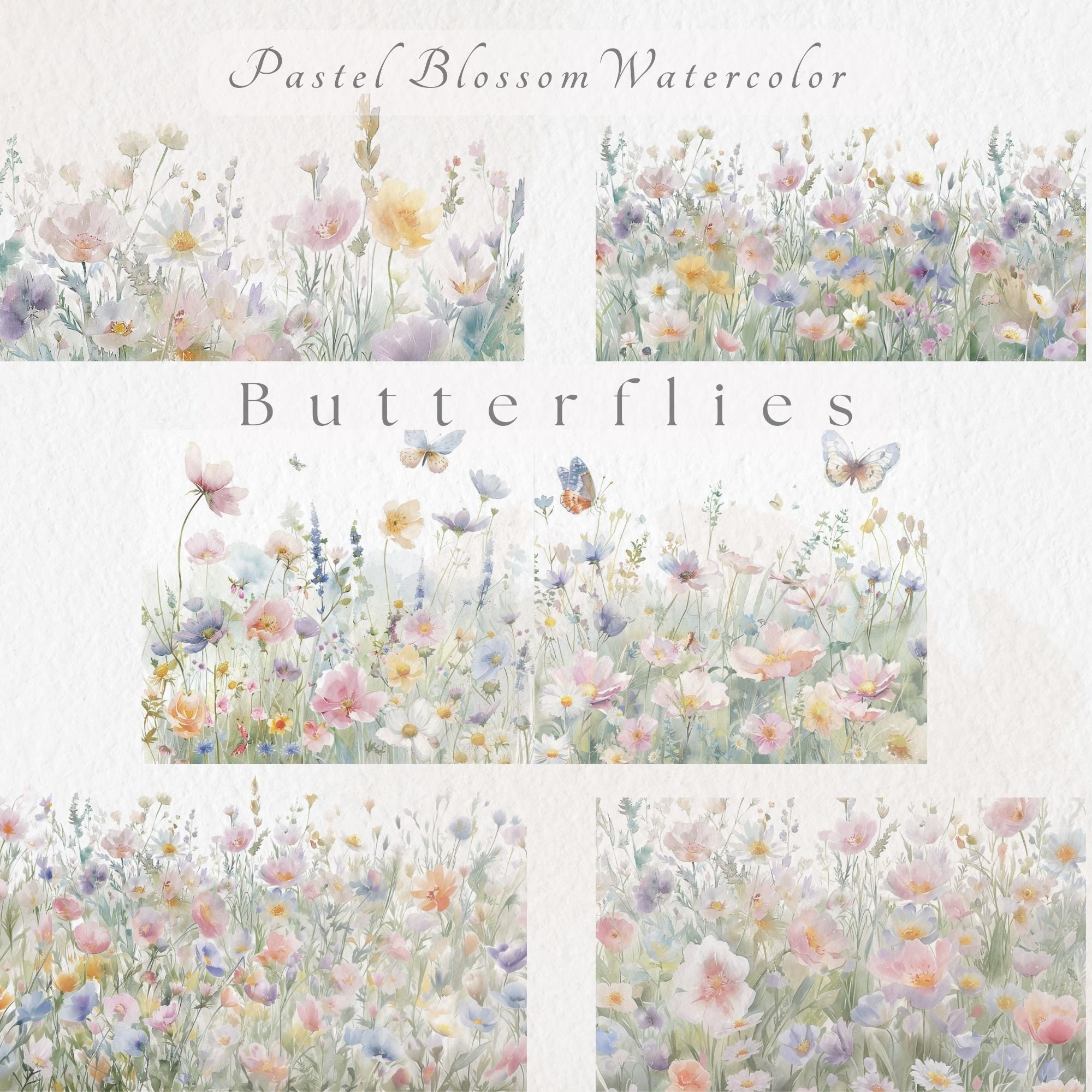 Spring Flowers Clipart SVG, Wild Birth Flowers, Premade Botanical ...