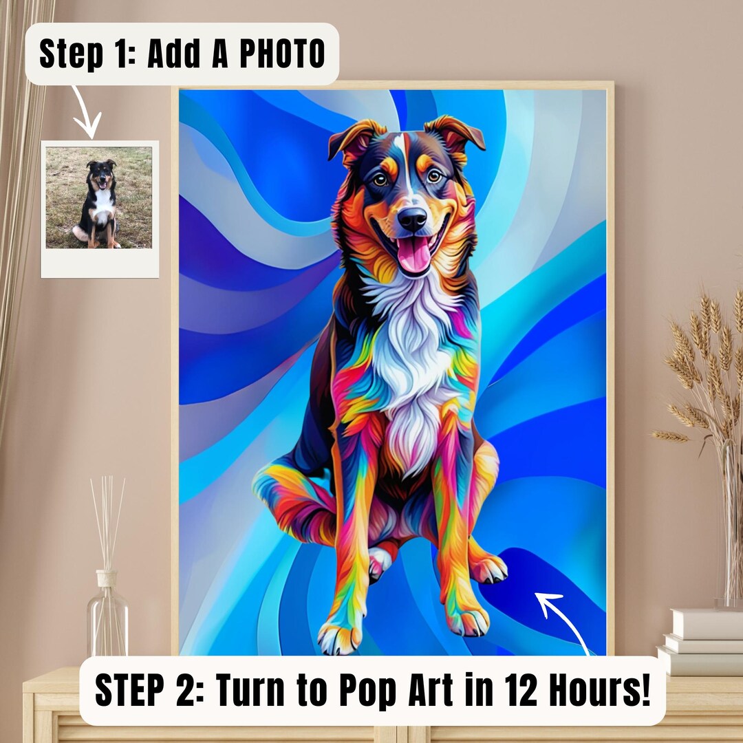 Dog Portrait Custom Dog Watercolor Portrait Colorful Pop Art Print ...