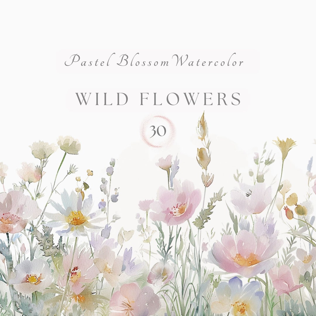 Spring Flowers Clipart SVG, Wild Birth Flowers, Premade Botanical ...