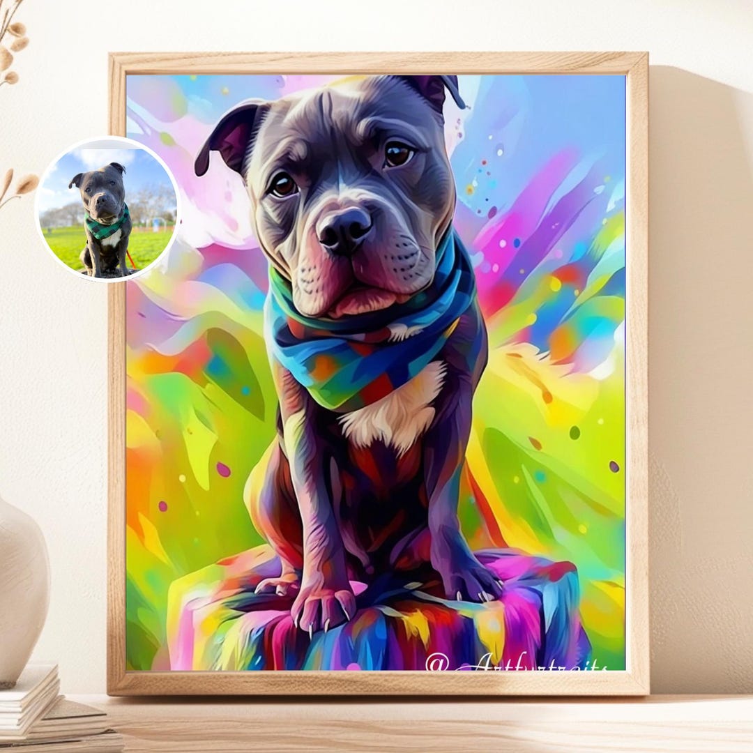 Pop Art Custom Pet Portrait Personalized Colorful Pet Pop Art Portrait ...