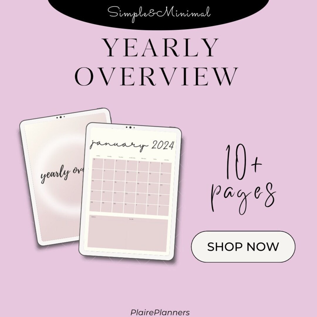 YEARLY OVERVIEW TEMPLATE 2024 - Etsy