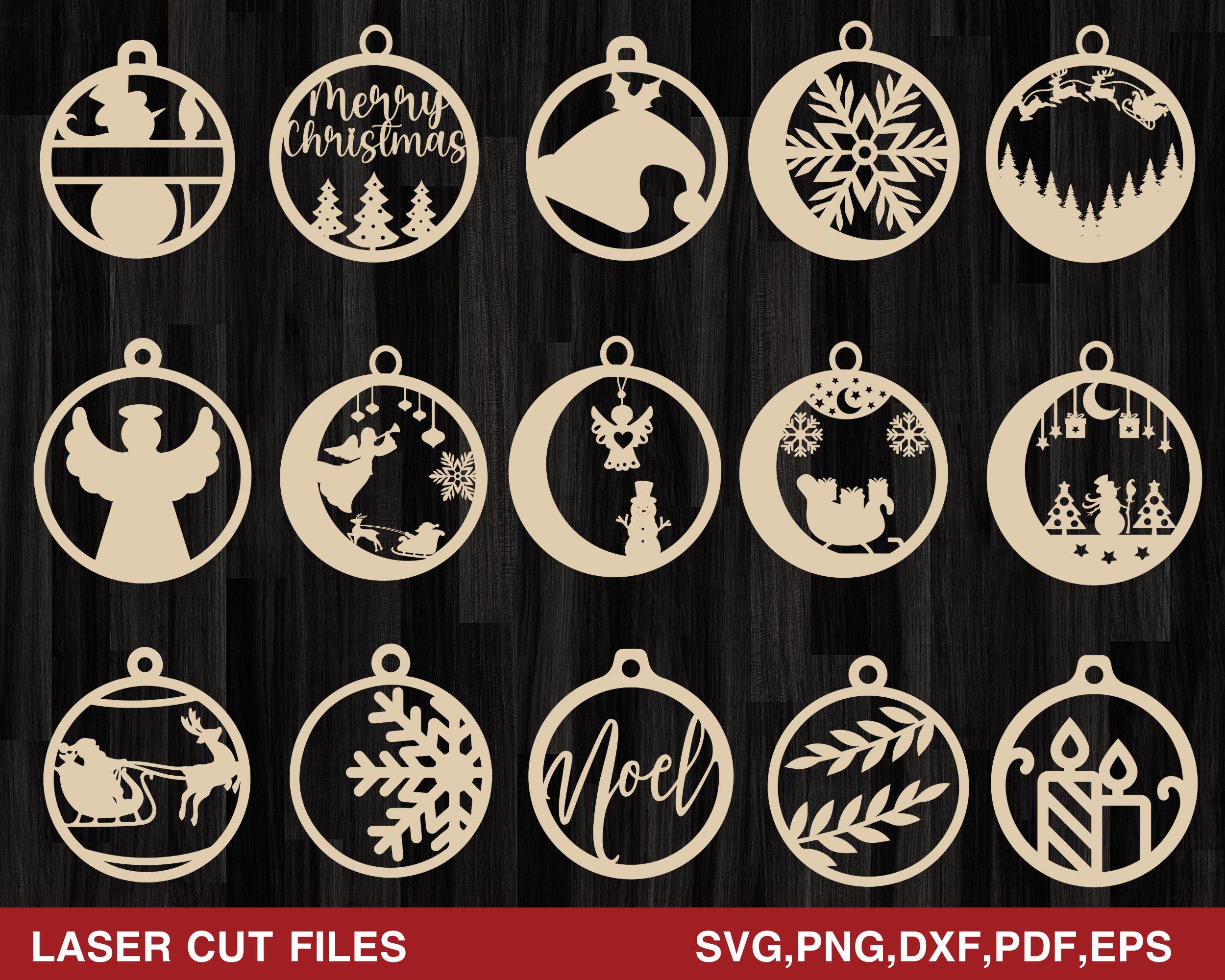 Christmas Balls Svg Bundle,christmas Ornament Laser Cut Files Glowforge ...
