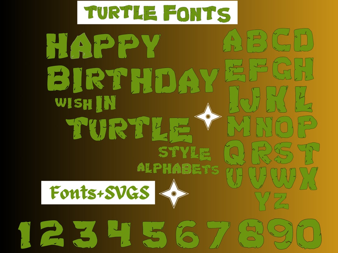 Turtle Font Svg,ninja Font Svg,ninja Letters Svg,alphabets Turtle ...