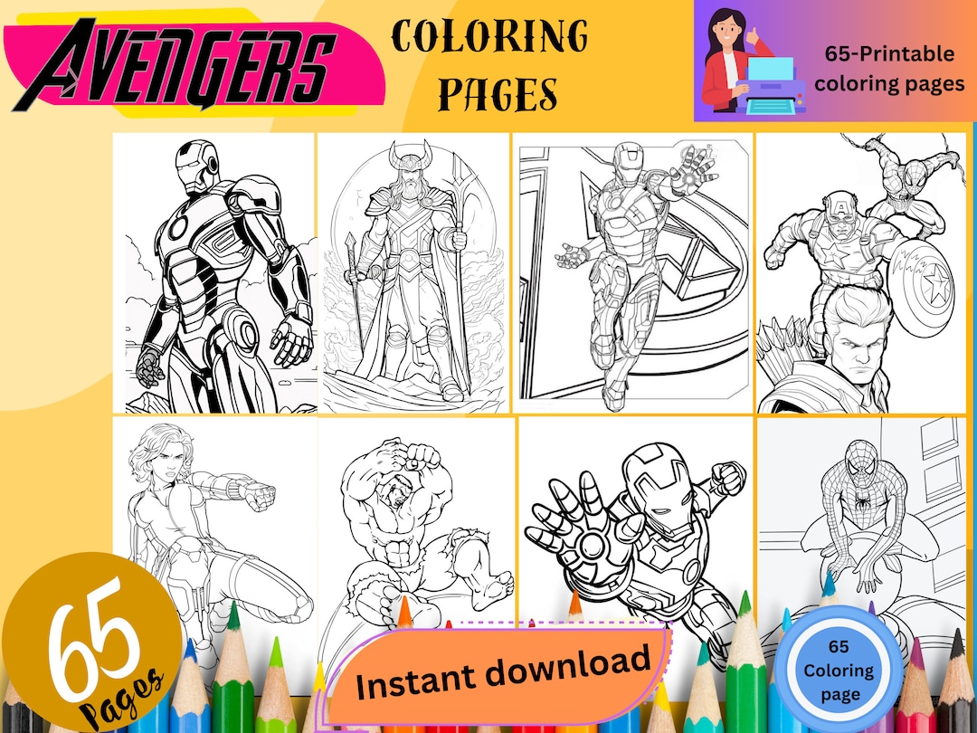 65 Marvel Coloring Pages,avengers Coloring Pages,kids Coloring Book ...