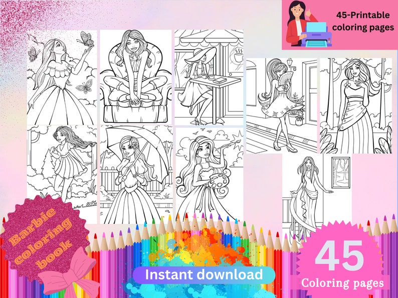 Dolly Coloring Pages,coloring Book,printable Coloring Pages for Girl ...