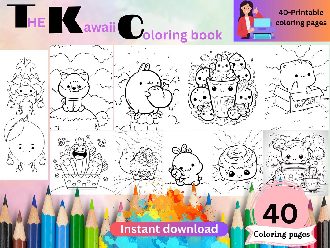 Kawaii Coloring Pages,cozy Coloring Pages,cute Cozy Summer Coloring ...