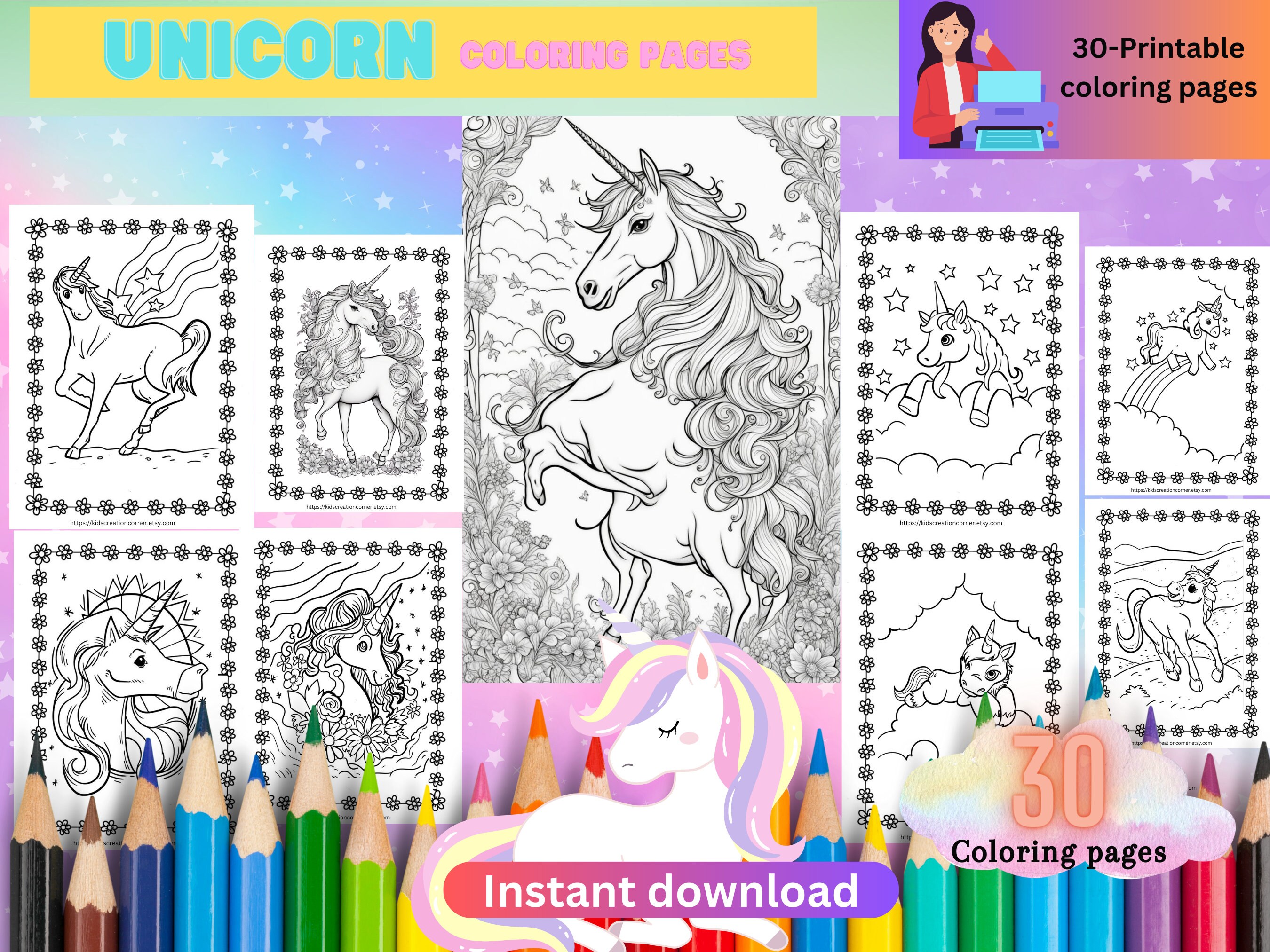 Bold and Easy Coloring Pages,unicorn Coloring Pages,kids Coloring Book ...