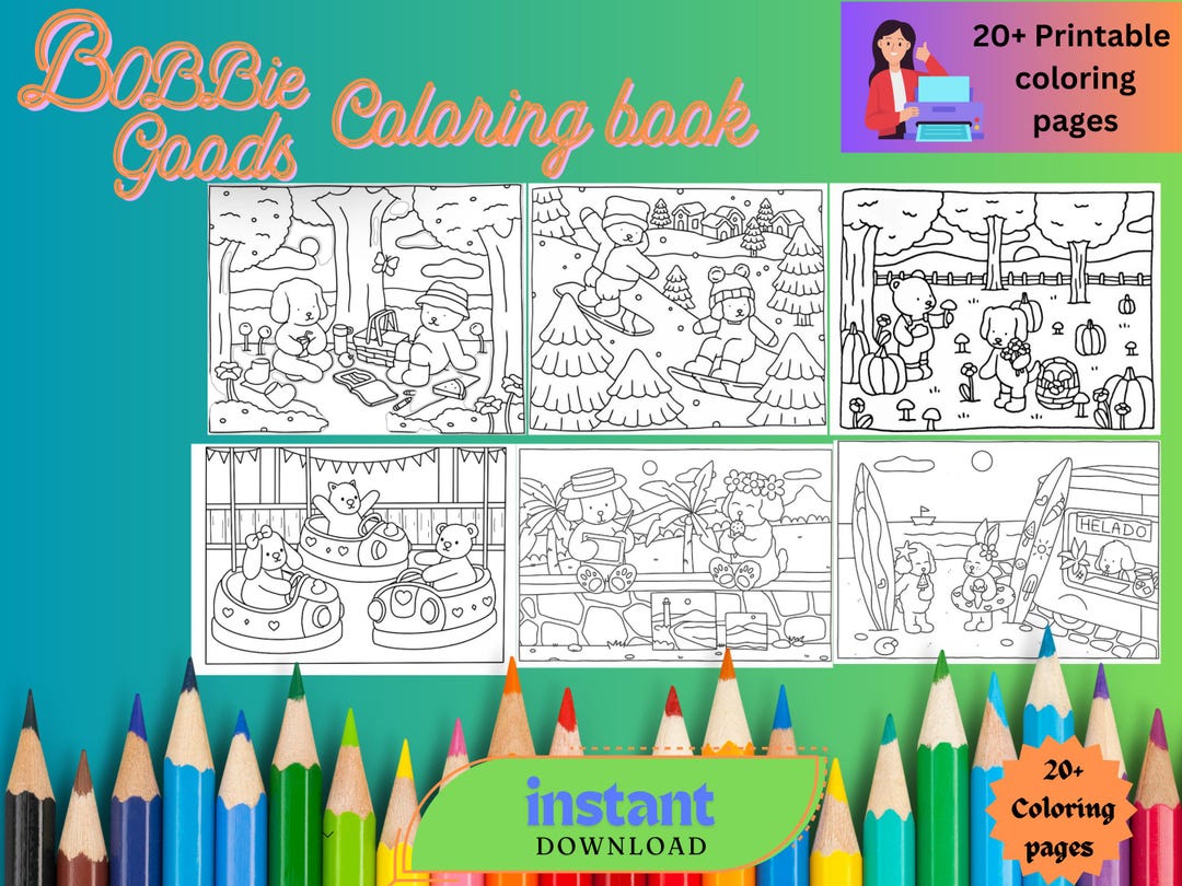 Cozy Moments,bobbie Coloring Pages,bobbie Coloring Book,kawaii,instant ...