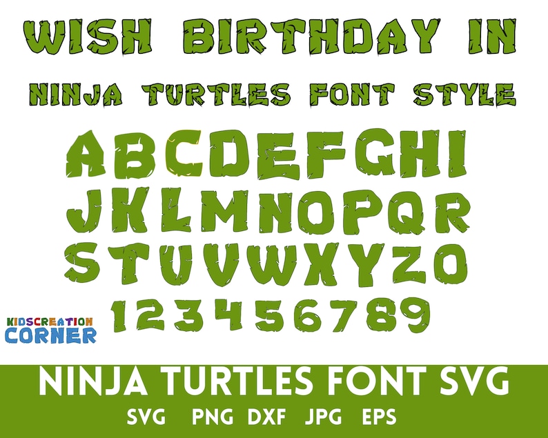 Turtle Font Svg,ninja Font Svg,ninja Letters Svg,alphabets Turtle ...