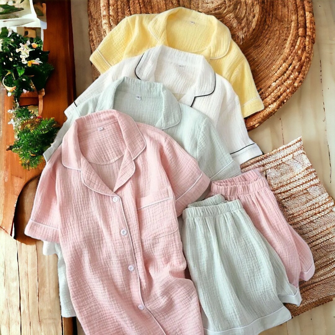 Womens Candy Colour Cotton Pyjamas, Vibrant Cotton Pyjama Set, Cute ...