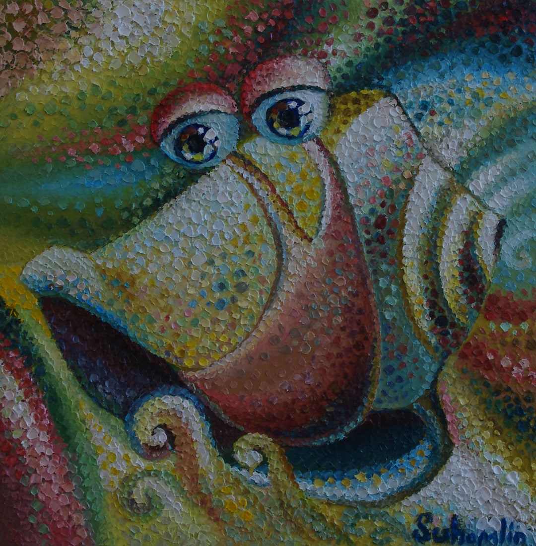 Oil Painting Using Pointillism Technique dreamy Snail 2525 Centimeters ...