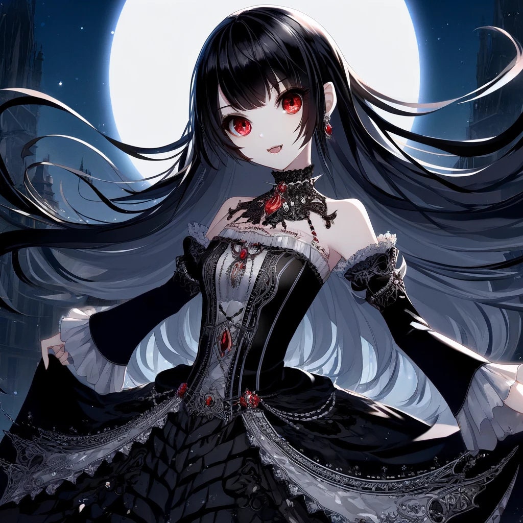 Digital Anime Picture of Vampires in Gothic Style. Perfect as Avatars ...
