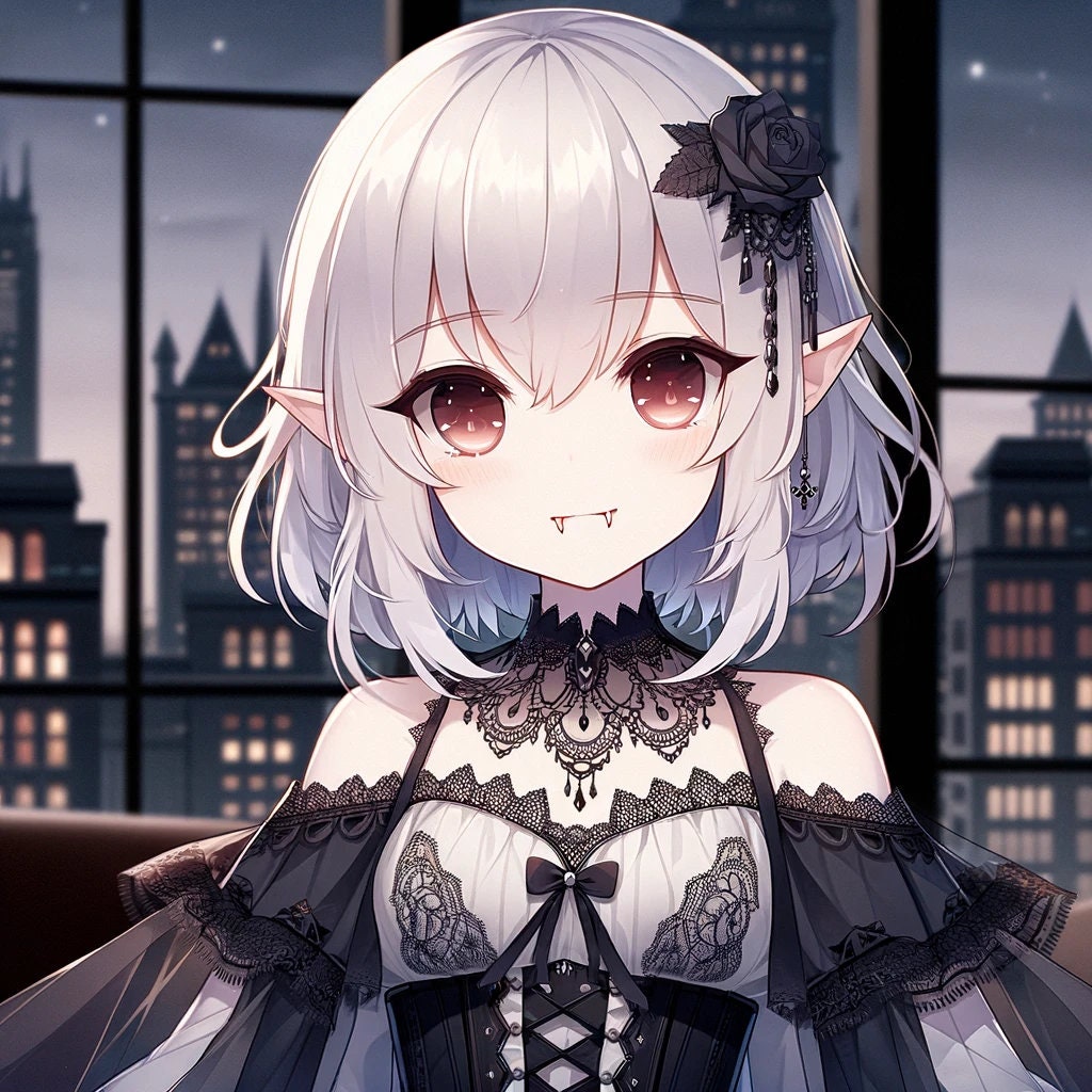 Digital Anime Picture of Vampires in Gothic Style. Perfect as Avatars ...