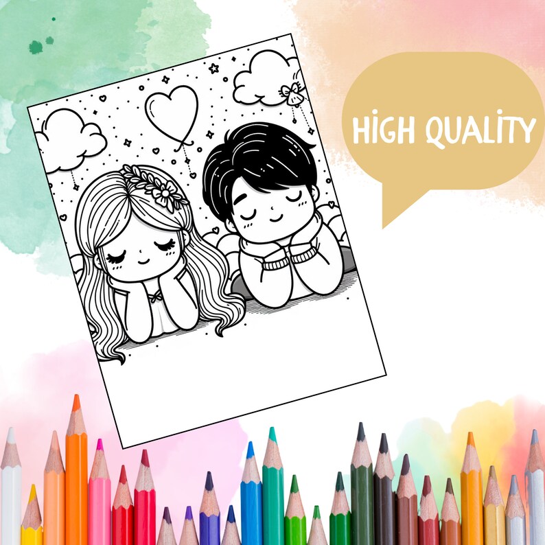 Kawaii Valentines Day Coloring Pages 25 Pages Cute Kawaii Coloring ...