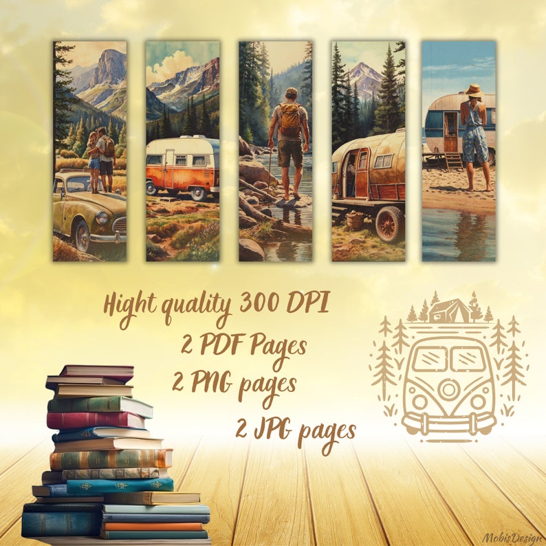 10 Camping Bookmarks Rustic Bookmark Nature Bookmark Digital Download ...